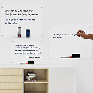 Acrylic Dry Erase Board for Wall,Frameless Design, with Dry Erase Marker and Stand, Eraser, Suitable for Office, School, Restaurant, Home. (11 * 14, Transparent)