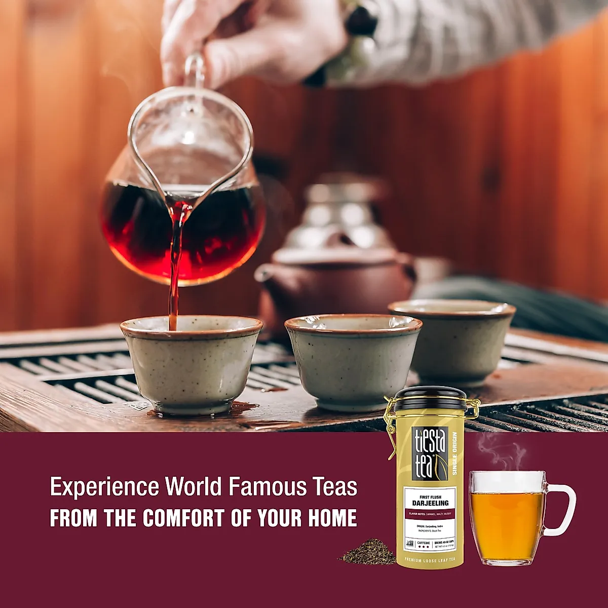 Tiesta Tea - First Flush Darjeeling Black Tea | Loose Leaf | Single Origin Premium Black Tea from India | Pure High-Caffeinated Blend | Makes Hot or Iced & Up to 50 Cups | 4oz Refillable Tin