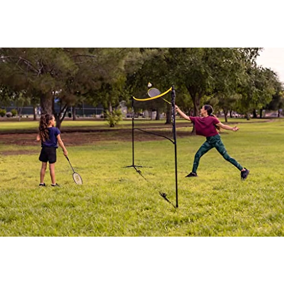 JOYIN Badminton Pickleball Net, 17 Ft Adjustable Portable Net for Junior Tennis, Kids Volleyball & Soccer Tennis, and Backyard Games - Easy Setup Sports Net with Poles (17 ft)