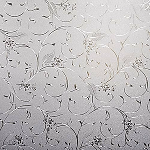 Niviy Static Cling Non-Adhesive Window Film Frosted Glass Bathroom Door Decoration Privacy Covering (17.7"x 78.7")