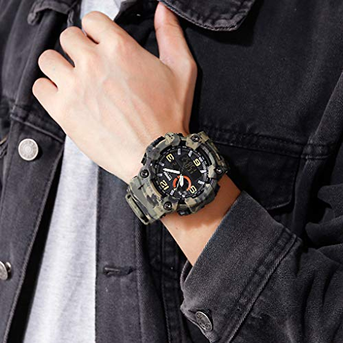 Gosasa Men's Watches Multi Function Military S-Shock Sports Watch LED Digital Waterproof Alarm Watches