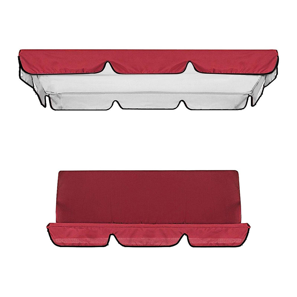 YUUAND Rocking Chair Polyester Canopy with Seat Cushion Cover Set - Waterproof Polyester Top Swing Canopy Cover UV Block Sun Shade for Outdoor Patio Yard Park Porch Balcony Backyard Seat