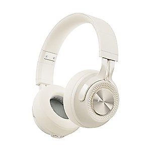 FINGERTIME Bluetooth Headphones Over-Ear, 60H Playtime and with Low Latency Wireless Headphones with Microphone, HiFi Stereo Foldable Lightweight Headset, Deep Bass for Home Office (Beige)