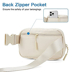 Telena Belt Bag for Women Men Fashionable Crossbody Fanny Pack for Women Waist Bag with Adjustable Strap Beige