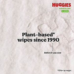 Huggies Natural Care Sensitive Baby Wipes, Unscented, Hypoallergenic, 99% Purified Water, 15 Flip-Top Packs (960 Wipes Total)