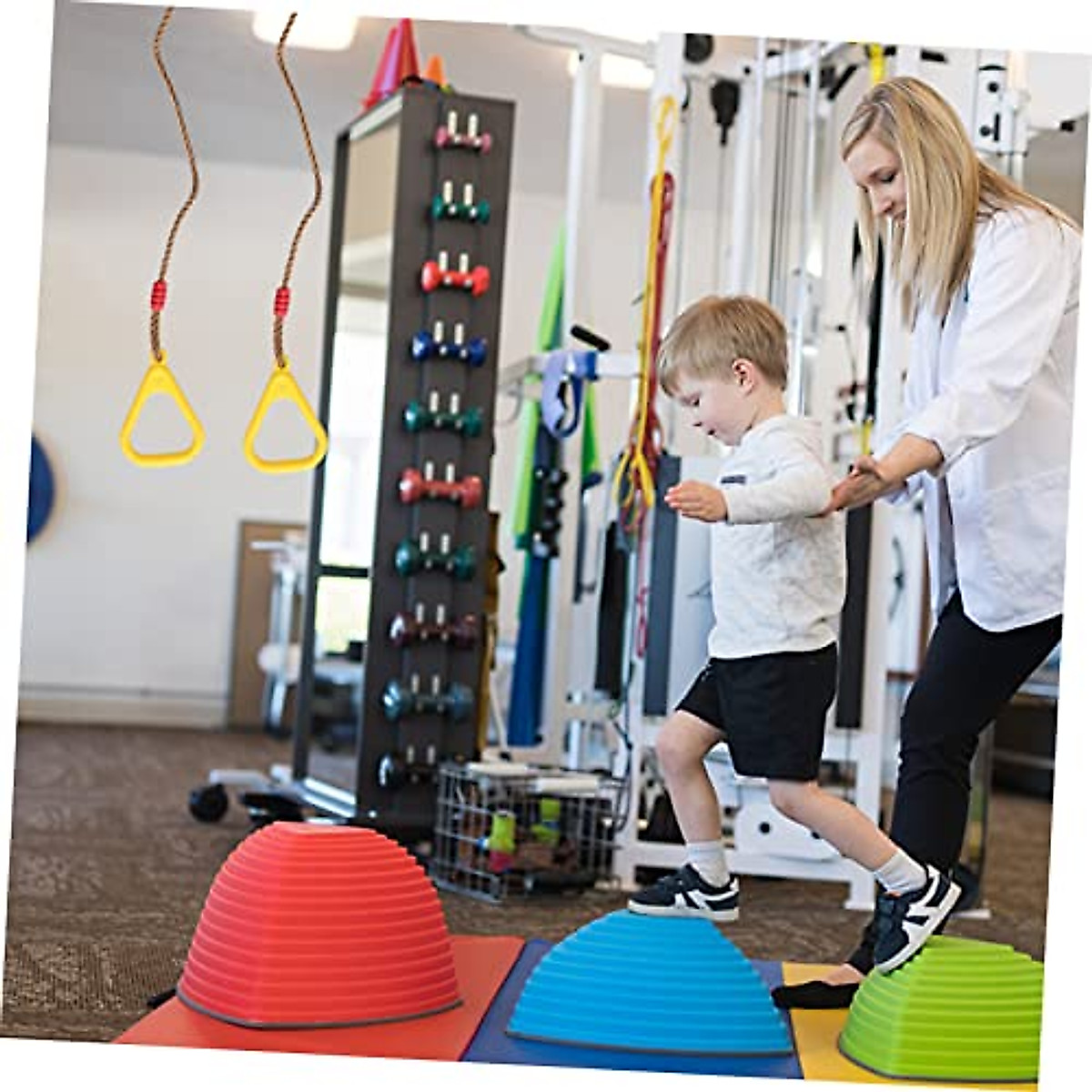 INOOMP 1pair Ring Swing Kids Exercise Equipment Kids Indoor Swing Outdoor Swing Tree Bar for Swing Set Home Gym Ring Children Swing Kids Exercise Rings Exercise Handle Grip Fitness Rings