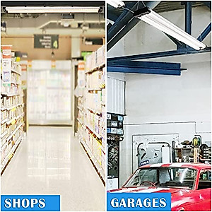 ZJOJO Linkable LED Shop Light for Garage, LED Shop Light 4FT with Pull Chain (ON/Off), 3000K/4000K/5000K, 42W 4800LM Bright LED Shop Lights with 5 Year Warranty for Workshop Office Warehouse-1Pack