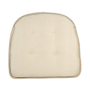 Klear Vu Omega Non-Slip Universal Chair Cushions for Dining Room, Kitchen and Office Use, U-Shaped Skid-Proof Seat Pad, 15x16 Inches, 4 Pack, 14 Natural