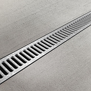 Vodaland - 3 Inch Easy 1 Premium Trench Drain Channel - Galvanized Stamped Steel Grating (5)