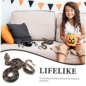 Amosfun 4pcs Kids Bracelets Crawling Toy kidcraft playset miniture Decoration boy Bracelets Fake Rattlesnake Snake Toys Fake Snake Prop Figures Artificial Snake Animal Large Pythons Miss