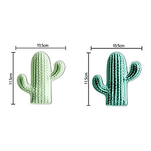 UPKOCH 2pcs Ceramic Dip Bowls Sauce Dishes Seasoning Dishes Cactus Shape Serving Dishes Seasoning Bowl Sushi Soy Dishes for Snack Sushi Fruit Appetizer Dessert