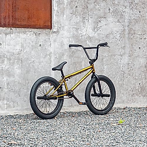 cubsala 20 Inch BMX Bike Freestyle Bicycles for 6 7 8 9 10 11 12 13 14 Years Old Boys and Beginner Riders, Gold with Black Tires