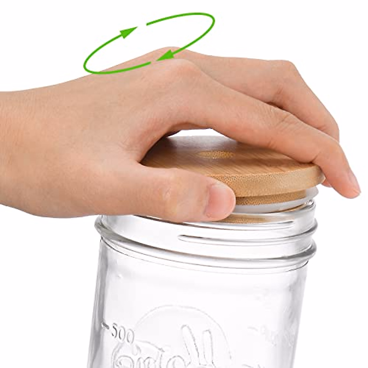 Peohud 4 Pack Mason Jars Cups with Lids and Straws, 22 Oz Reusable Smoothie Bubble Tea Cups, Wide Mouth Mason Jar Drinking Glasses Tumbler with Bamboo Lids for Juice Coffee Cocktail Milkshake