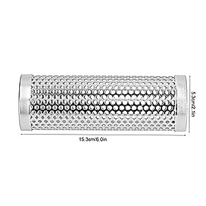 Smoker Tube, Smoker Box Cylindrical Detachable Large Capacity Fruit Wood BBQ Pellet Smoker Tube for Outdoor Camping(6 inches)