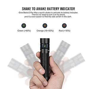 OLIGHT Baton3 Pro Max 2500 Lumens Rechargeable Compact EDC Pocket Flashlights with Safety Proximity Sensor, LED High Lumens for Camping, Hiking and Emergency (Cool White Light: 5700~6700K)