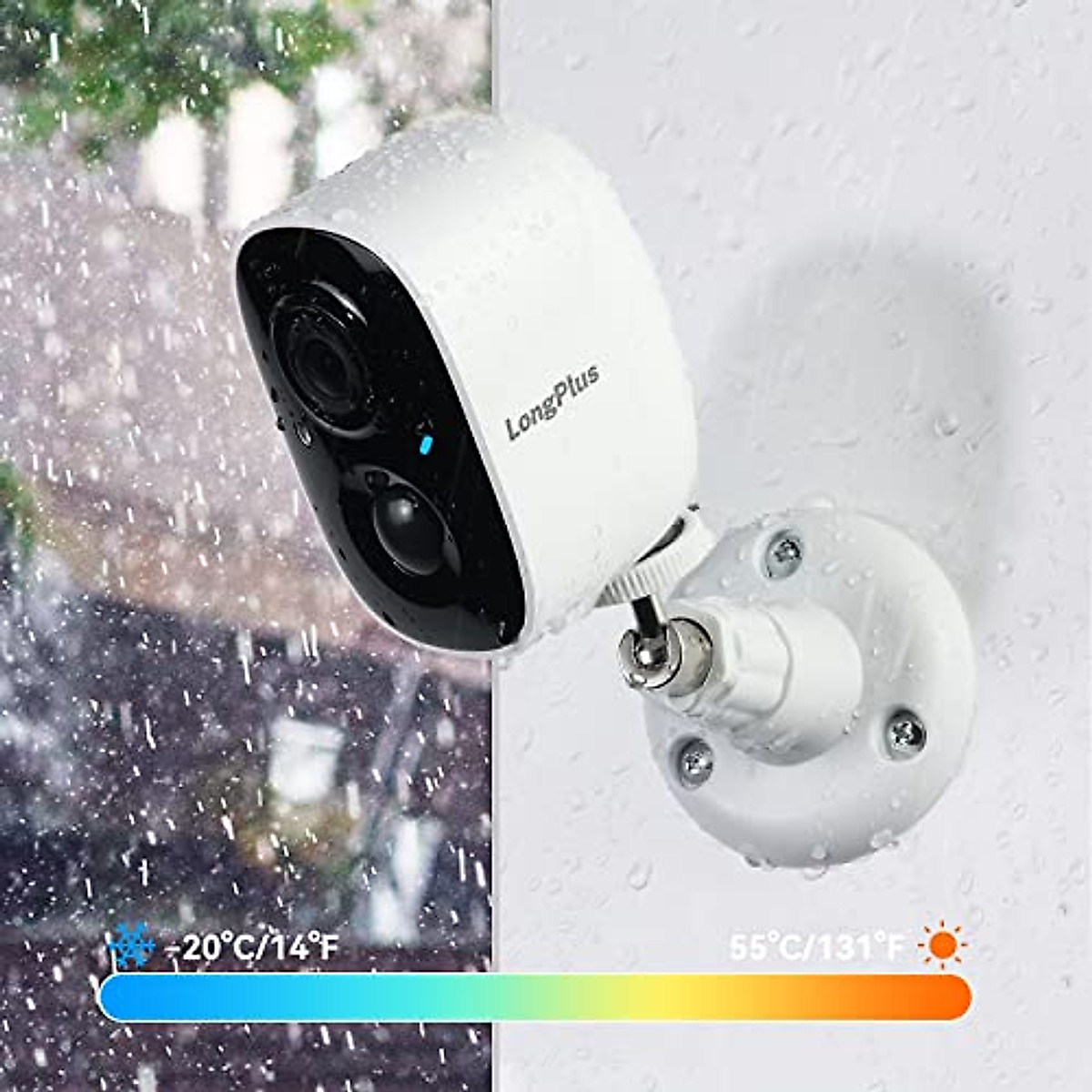 LongPlus Wireless Outdoor Security Camera,2 Pack Battery Powered Wireless Security Camera for Home Security, Wireless WiFi Camera with AI Detection, Color Night Vision,Spotlight,2 Way Audio,Only2.4Ghz