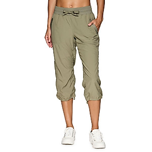 RBX Active Capri Pants for Women Joggers Stretch Lightweight Women’s Casual Pant Smoke Sage M
