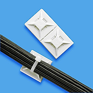 Panduit ABM2S-AT-D0 Cable Tie Mount, Adhesive Backed, High Temperature, 4-Way, Weather Resistant ABS, Black (500-Pack)