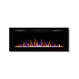 Moda Flame 50 Inch Cynergy Crystal Stone Built-in Wall Mounted Electric Fireplace
