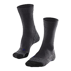 FALKE Women's TK2 Explore Cool Hiking Socks, Mid Calf, Medium Padding, Breathable Quick Dry, Cooling, Lyocell, Grey (Asphalt Melange 3180), 5-6, 1 Pair