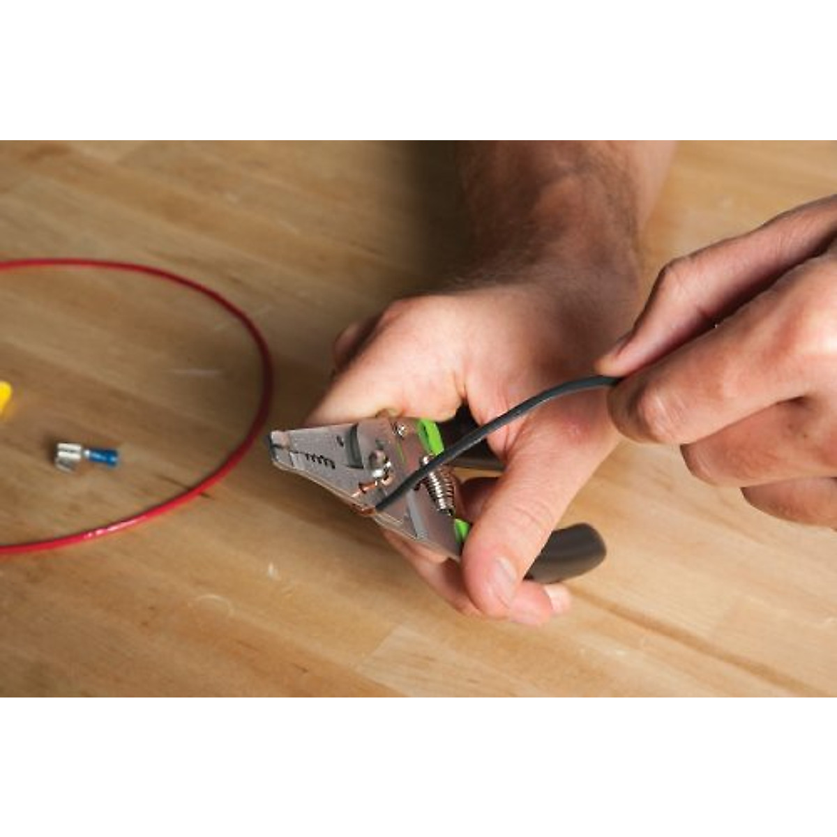 Greenlee 1955-SS Stainless Steel Wire Stripper for 10-18 AWG Solid and 12-20 AWG Stranded, Heavy-Duty Stripper, Cutter, and Crimper Tool