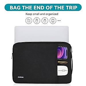ZHUISUINI Laptop Case Sleeve 14 15 15.6 Inch Compatible with MacBook Air 15 inch M2 A2941 2023,for Most 15.6 Inch Hp Dell Acer Chromebook,Black