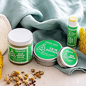 Green Goo Skin Repair Healing Salve, Natural Body & Face Moisturizer with Aloe Vera, Improves Skin's Appearance, Great for Scarring & Wrinkles, 4 Oz
