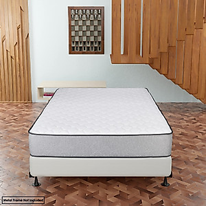 Greaton, 4.5-Inch Sturdy Box Spring for Mattress Support-Durable and Easy to Assemble Natural Wood Foundation for Queen, White