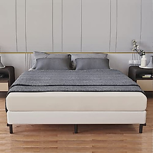 Homdock King Size Metal Bed Frame-7 Inch High Heavy Duty Bed Base with 9-Leg Support for Box Spring & Mattress, Elegant Black Finish