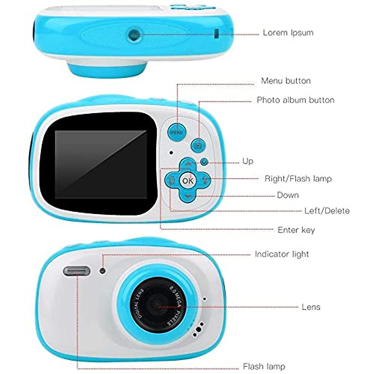 GIENEX Kids Toys Birthday Christams Gift for 3-10 Year Old Boys Girls, Kids Camera 1080P 2.4inch HD Children Digital Cameras for Girls,Toddler Camera for 3-9 Year