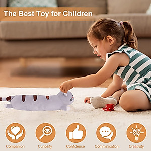 Muiguiti Cat Stuffed Animals Cute Plush Kawaii Stuff Plushie Body Pillow Room Decor for Teen Girls Boys Birthday Gifts Toy (19.68 inch, Gray)