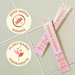 Cheeky Bonsai Bye Bye UTI: Fast Acting UTI Relief Drink Mix with D-Mannose and Cranberry Extract, Urinary Tract Support Health, Hibiscus Lemonade Flavor (10 Packets) - Vegan, Non-GMO, Quick Relief