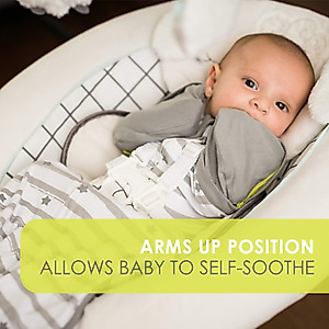 bblüv - Sleëp - Transition Zipper Swaddle Sack with Removable Sleeves -Arms Up Swaddle for Newborns and Infants - Extra Large