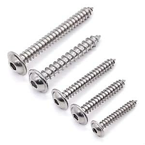 Glvaner (100 pcs) M3 x 25mm Flanged Button Head Socket Cap Self Tapping Screws 304 Stainless Steel 18-8 Wood Screws