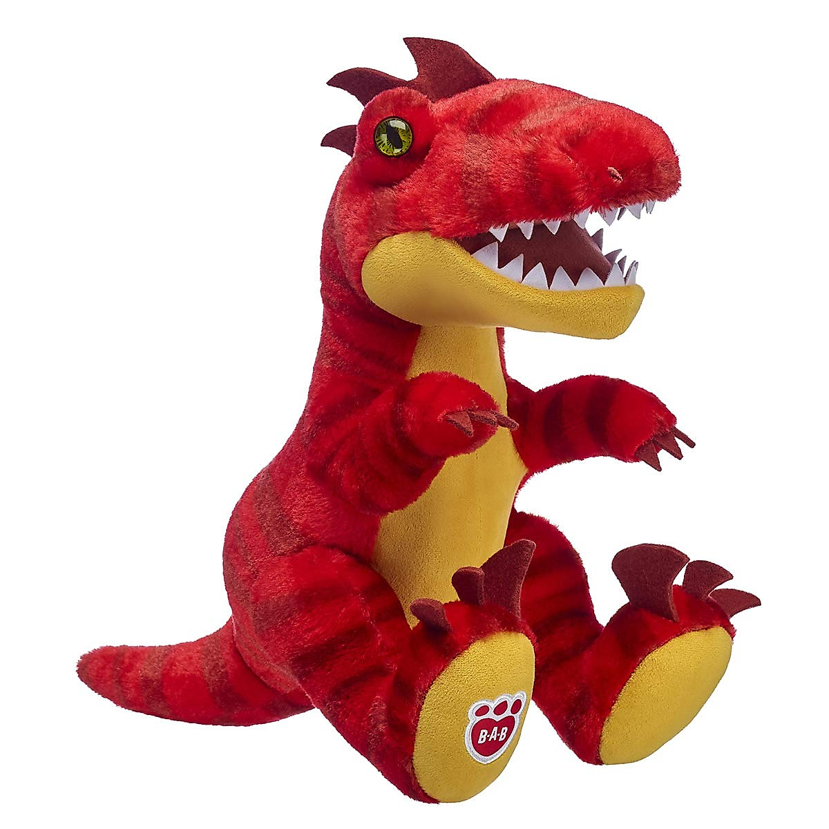 Build-a-Bear Workshop Red Raptor Dinosaur Plush Stuffed Animal, 15 inches