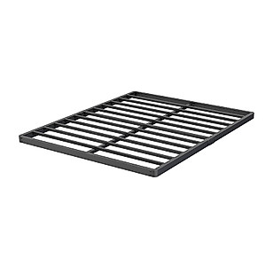 Bednowitz 2 Inch High Queen Box-Spring with Steel Slats, Quick Lock Queen Bunkie-Board Only, Low Metal Frame Bed-Slat Replacement, Noise Free Mattress Surpoort Base, Black