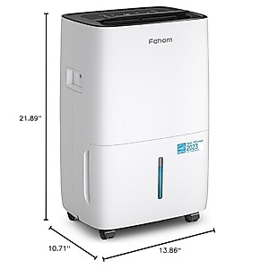 Fehom 80 Pints Dehumidifier Most Efficient Energy Star - 5,000 Sq. Ft. Dehumidifier for Basement with Drain Hose and 1.06 Gal Water Tank, Smart Dehumidifiers for Home, Large Rooms(JD025L-80)