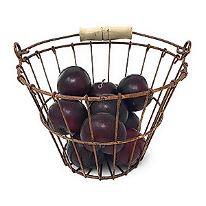 Hearthside Collection Rusty Metal Wire Egg Basket (1)