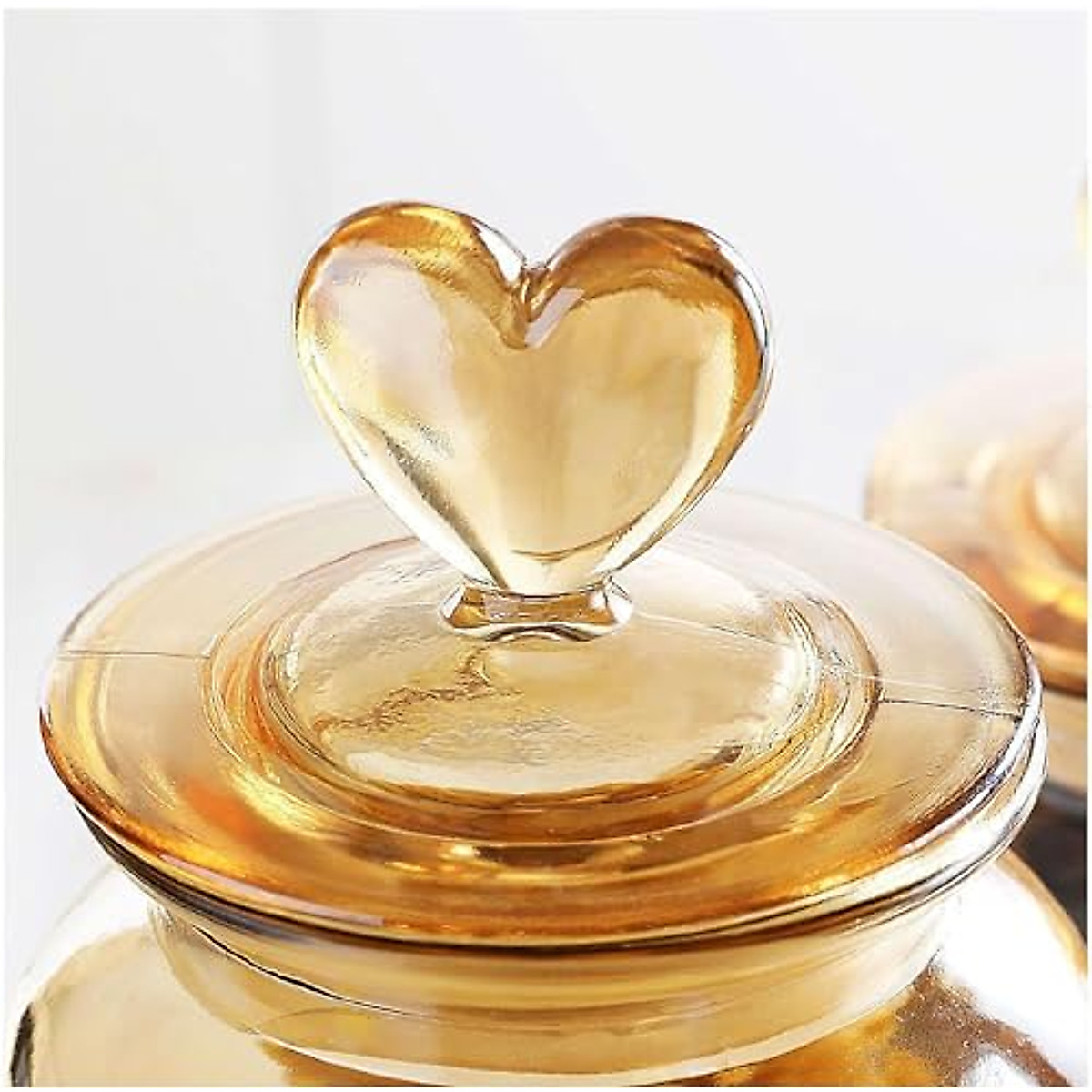 Glass Storage Jars - Clear Glass Candy Jar, Love Food Storage Pot For Cookies Snacks Dried Fruits And Nuts -grid-11 * 11 * 22.5cm (Color : Grid)