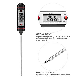 Probe Digital Thermometer,Instant Read Cooking Thermometer,Food Electronic Temperature Gauge Tester,Fahrenheit And Celsius Degree Display Switch,High Accuracy,for BBQ Food liquid Meat Temperature Test