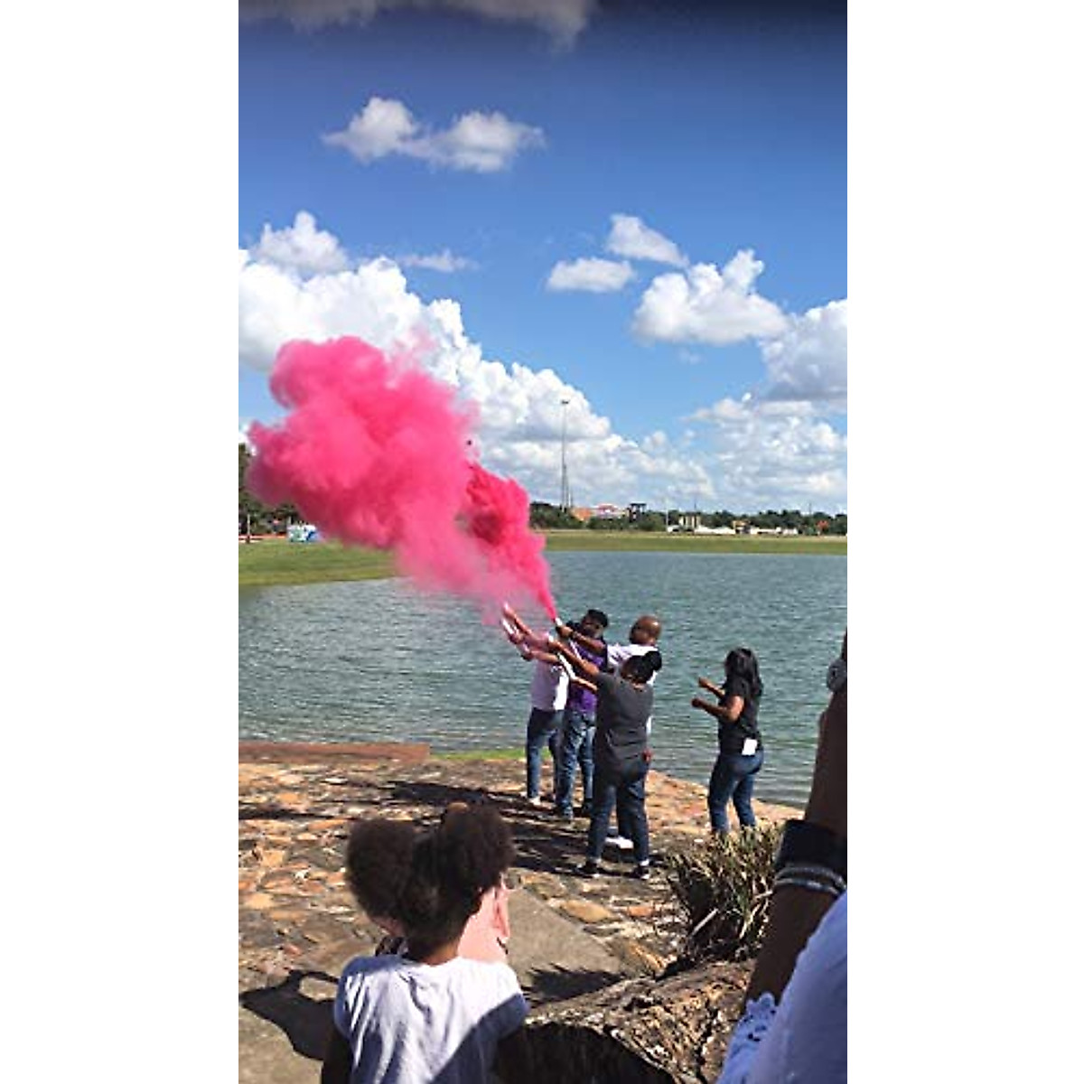 Gender Reveal Surprise Powder Cannons Bundle, 16 Inch, Non-Toxic, 4 Pink Powder Dispensers Plus 8 Free Gender Reveal Party Balloons Decorations