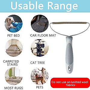 Reusable Lint Roller, Dog Cat Hair Remover, Dog Hair Carpet Rake Remove Everyday Furniture, Clothes, Car Upholstery Pet Hair, 2-Pack Combination Carpet Hair Removal Tool Gray