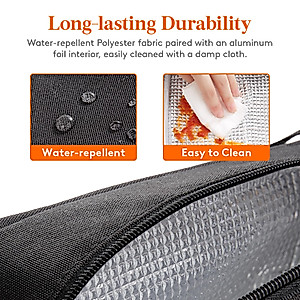 Lifewit Reusable Lunch Bag Large, Insulated Tote Lunch Box for Women Men for Meal Prep, Work, Travel, Black