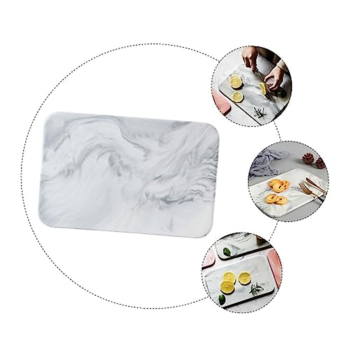 HEMOTON Marble Cutting Board Sushi Tray Bandejas Para Comida Cutting Boards for Kitchen Cutting Cheese Board Meat Chopping Board Reusable Chopping Board Kitchen Chop Board Cake Board Bread
