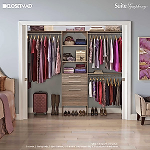 ClosetMaid 1936140 SuiteSymphony Modern 25-Inch Closet Organizer with Shelves and 4-Drawers, Natural Gray