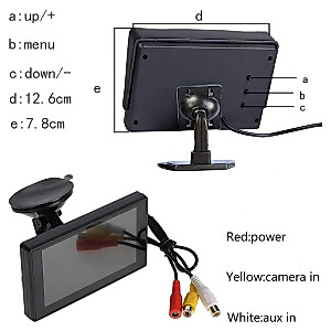 Backup Camera 4.3 Inch HD 1080P Car Backup Camera for Cars, Trucks, Pickups, Suvs Easy Installation Waterproof Night Vision 12 LED Rear Backup Camera One Power System Reverse/Continuous Use Grid Lines