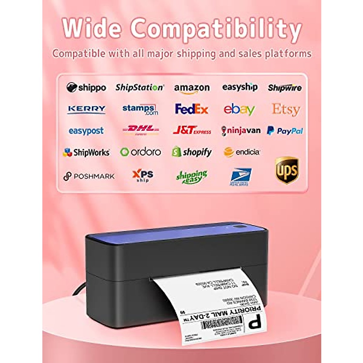 Itari Shipping Label Printer, Thermal Label Printer Work with Windows & macOS, Label Printer for Shipping Packages, 152mm/s, Compatible with Amazon, Ebay, Esty, Shopify, UPS, FedEx, USPS