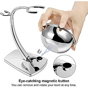 GRUTTI Shaving Brush Razor Stand with Soap Bowl, Safety Mens Razor Holder with Non Slip Base Shaving Kit for Men Boyfriend Husband Dad Birthday Fathers Day Gift