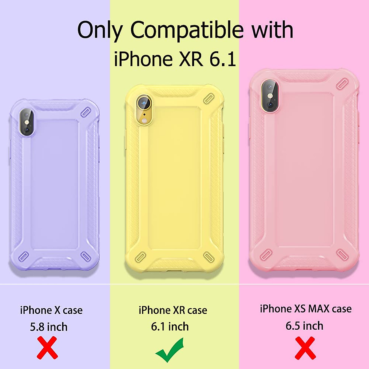 COOLQO Compatible for iPhone XR Case,[2 x Tempered Glass Screen Protector] [Non-Slip] [10 FT Military Grade Drop Protection] 360 Full Body Silicone Shockproof Protective Phone Cover, 6.1 inch, Yellow