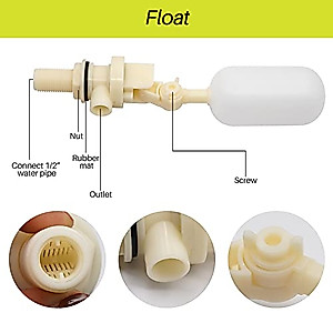Junniu Automatic Livestock Waterer Water Bowl Trough Kits for Goat horse Dog Pig Cattle Farm Supplies, with 2PCS Float Valve, Brass Connector, Stainless Steel Cover, Hole at the Bottom, Green